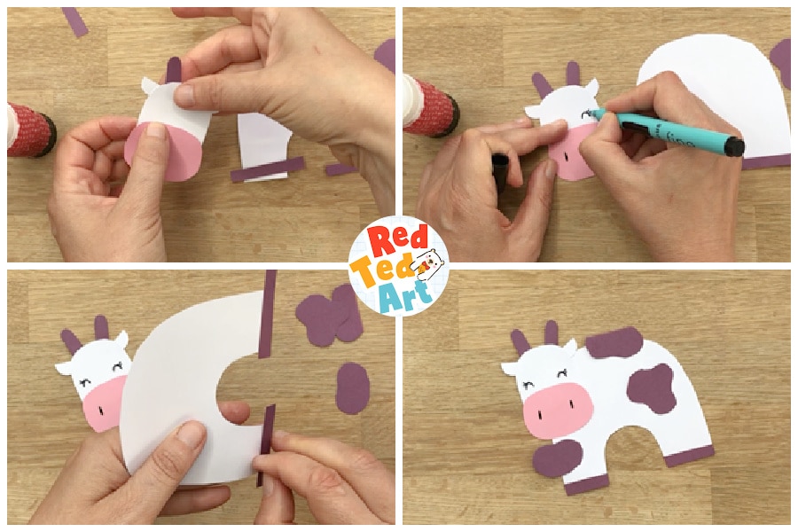 Cow Bookmark with Tassel for Kids - Red Ted Art - Kids Crafts