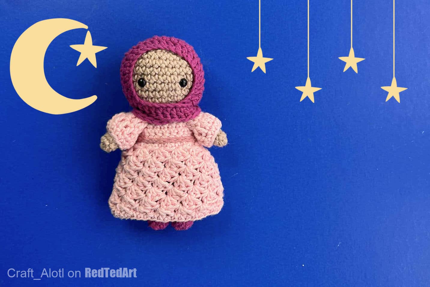 Free Amigurumi Hijab Doll Crochet Pattern - Red Ted Art - Kids Crafts