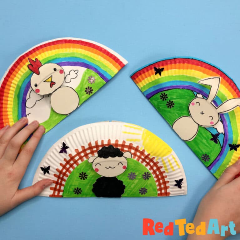 3d Rainbow Paper Plate & Spring Animals - Preschooler Diorama Craft ...