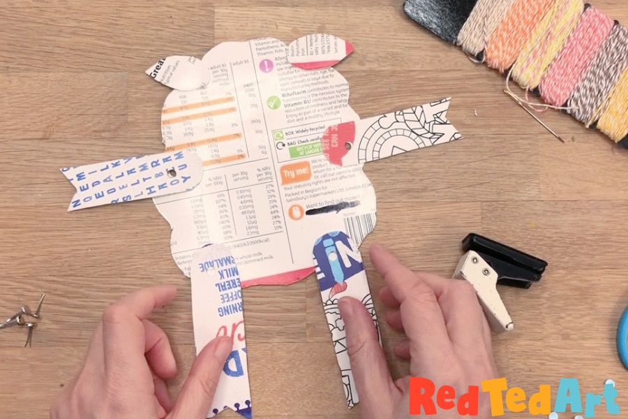 Cereal Box Puppets - Spring Lamb Craft - Red Ted Art - Kids Crafts