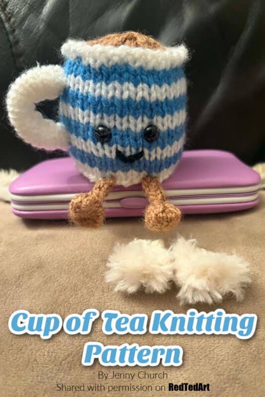 Free Mug of Tea Knitting Pattern - Red Ted Art - Kids Crafts